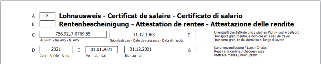 Lohnausweis 2021 | Infocom Hartmann GmbH | Software made in Schwyz